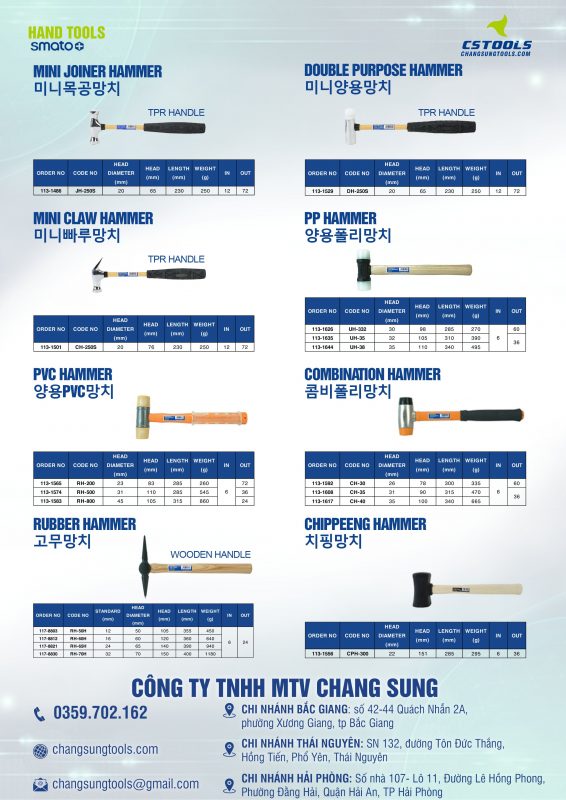 MINI JOINER HAMMER - CÔNG TY TNHH MỘT THÀNH VIÊN CHANG SUNG